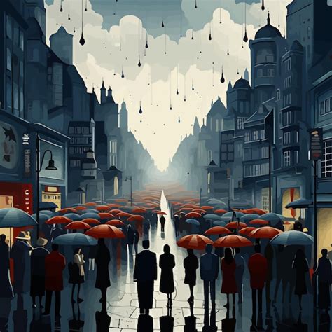 Premium Vector City Crowd Background Illustration
