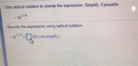 solved use radical notation to rewrite the expression