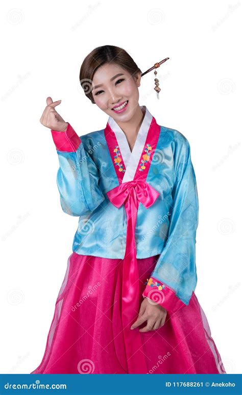 Korean Girl In Hanbok Dress Stock Image Image Of Cloth Dress 117688261