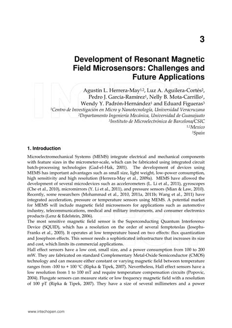 Pdf Development Of Resonant Magnetic Field Microsensors Challenges