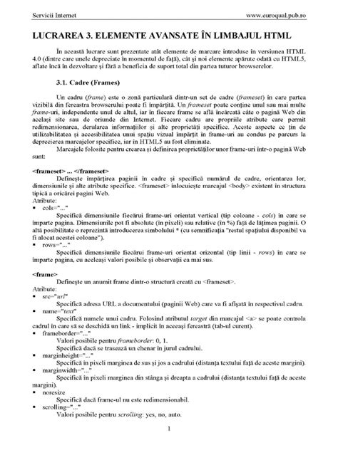 L3 Limbajul Html Avansatpdf