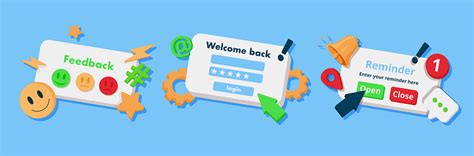 사용자 인터페이스 플랫 Ui 및 Ux 요소 집합 대화 상자 탭 단추 모달 창 Os 메시지 모음입니다 1990 1999 년에 대한 스톡 벡터 아트 및 기타 이미지 Istock