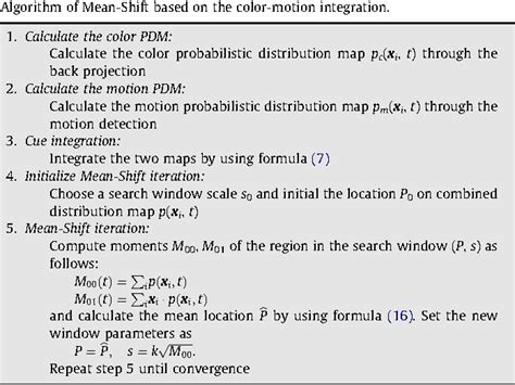 table 1 from robust human tracking based on multi cue integration and