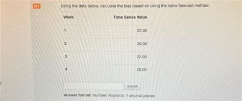 Solved Using The Data Below Calculate The Bias Based On