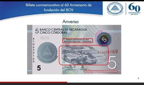Bcn Emite Nuevo Billete De 5 Córdobas Y Monedas Conmemorativas En Su 60