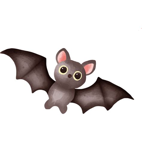 Adorable Flying Bat In Watercolor Style 48677266 Png