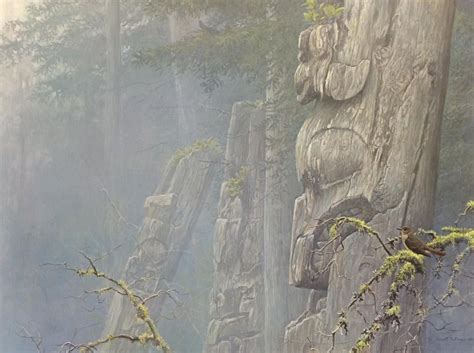 Spirits Of The Forest Totems And Hermit Thrush By Robert Bateman