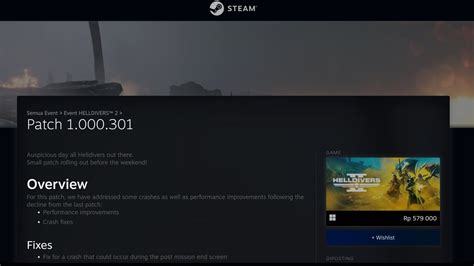 Latest Helldivers 2 Update Patch Notes 1 000 301