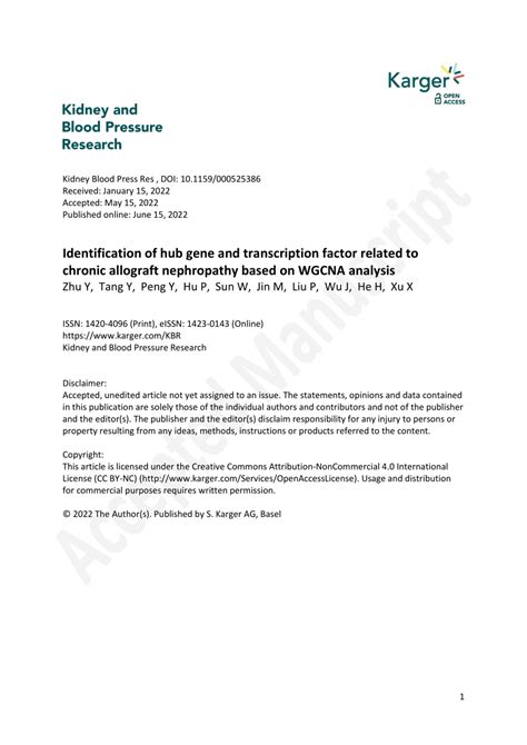 Pdf Identification Of Hub Gene And Transcription Factor Related To