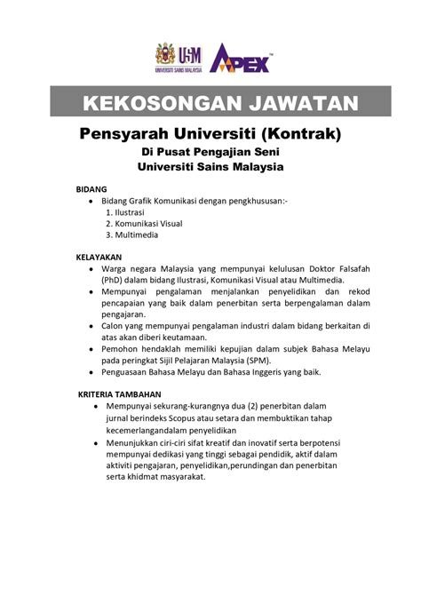 Sarena Abdullah Linkedin Kekosongan Jawatan Grafik Komunikasi