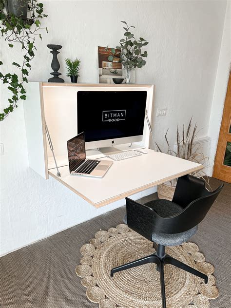 Large Office Desk Floating Desk Home Office Work Space Modern Space Saving Desk Secretary Desk