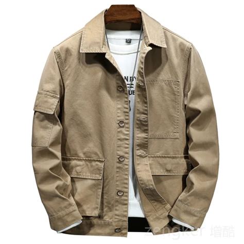 남성용 플러스 사이즈 데님 재킷 루즈 탑 6XL 카키 재킷 오버사이즈 남성 의류 7XL 가을