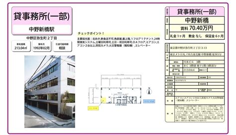 中野区弥生町2 3 13中野新橋駅川本ビルの賃貸事務所・貸事務所・貸店舗の詳細｜テナントbiz 59870