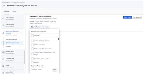 Menu Nomad Login Ad Json Blank Values Trigger Behavior Issue Jamf Custom Profile Schemas