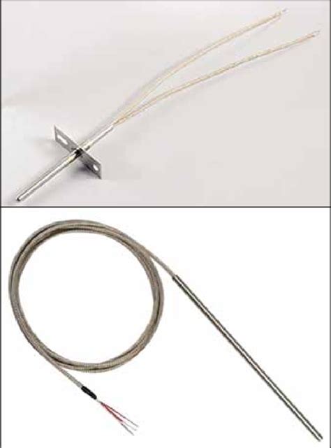 Two Typical Resistance Temperature Detectors RTD Probes In Different