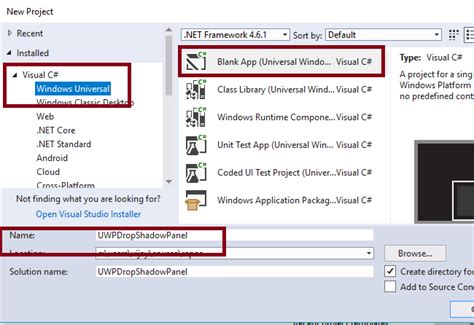 Dropshadowpanel Control In Uwp