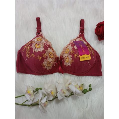 Jual Bra BH Fashion Wanita Bra Cantik BH Busa Tipis Tanpa Kawat BORDIR RENDA YBJ 087