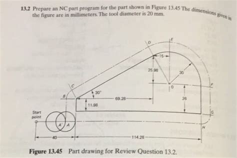 Solved Prepare An Nc Part Program For The Part Shown In Chegg