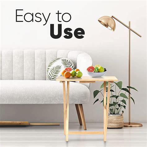 Pj Wood 5 Piece Set Of Wooden Foldable Dinner Tv Tray Tables With