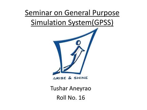 general purpose simulation system gpss pptx computing