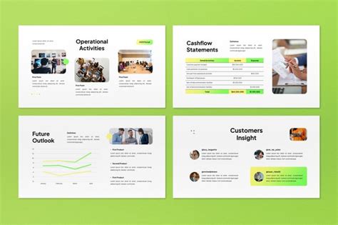 White Green Modern Annual Report Ppt Incl Presentation And Slides Envato