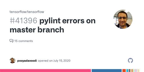 Pylint Errors On Master Branch · Issue 41396 · Tensorflowtensorflow