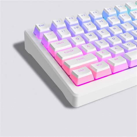 165 คีย์พุดดิ้งสีขาว Keycaps Bow Double Shot Pbt Key Cap Oem Profile