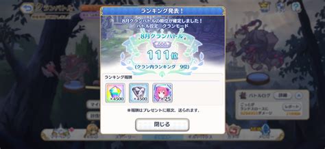 【プリコネ】8月クランバトル最終順位結果などまとめ ゲームとcadで趣味全開！