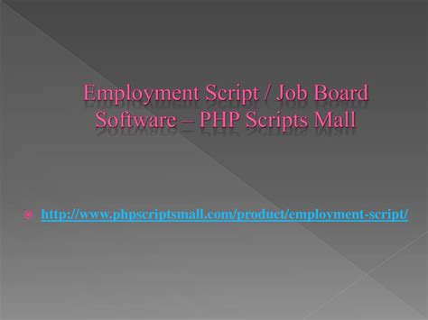 Ppt Employment Script Job Board Software Php Scripts Mall Powerpoint Presentation Id7413951