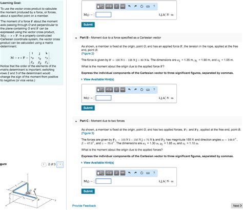 Solved Learning Goal Part A Moment Due To A Force Specified Chegg