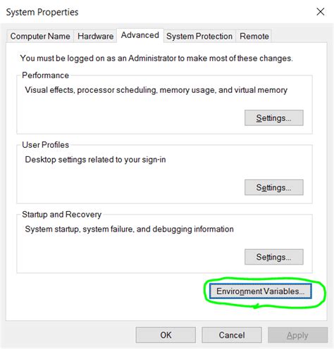 setting path environment variable on windows 10