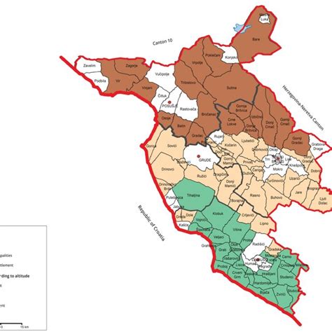 Cartographic Representation Of Rural Settlements According To Altitude