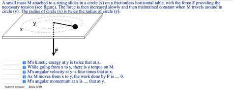 Solved A Small Mass M Attached To A String Slides In A