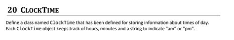 solved define a class named clocktime that has been defined