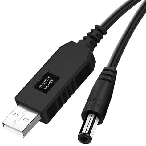 ٩ ͡๏̯͡๏ ۶ ЗДЕСЬ Кабель питания для роутера модема Usb Dc 9v с преобразователем Черный