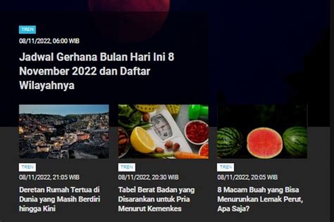 POPULER TREN Gerhana Bulan Total 8 November Makanan Yang Turunkan