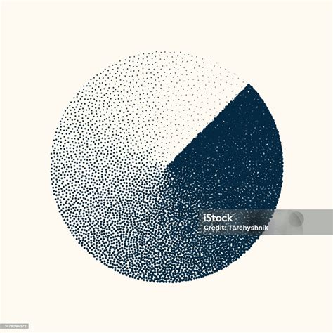둥근 모양의 점선 개체 빈티지 스티플 요소 페이딩 그라디언트 점각 도트 워크 그리기 점을 사용한 음영 하프 톤 붕괴 효과 백색 소음 거친 질감 벡터 그림 0명에 대한 스톡