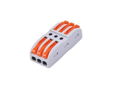 Xcluma 3 Pole Wire Connector Terminal Block With Spring Lock Lever 3 In 3 Out Amazon In Home