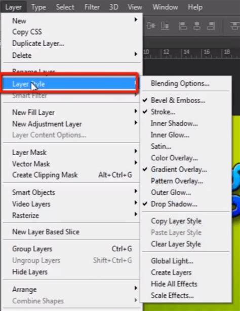 How To Use Photoshop Layer Styles And Effects Example