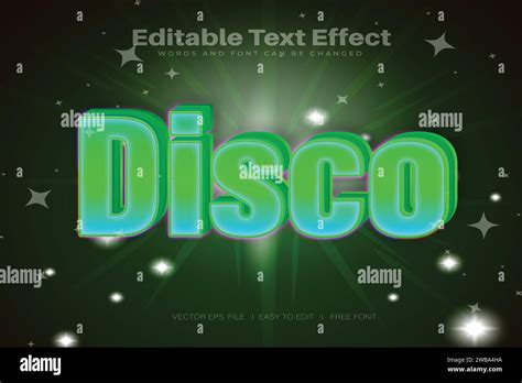 Vector Disco D Text Effect Editable Eps File Word And Font Can Be