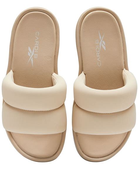 Reebok Womens Cardi B Classic Slide Sandals From Finish Line Macys