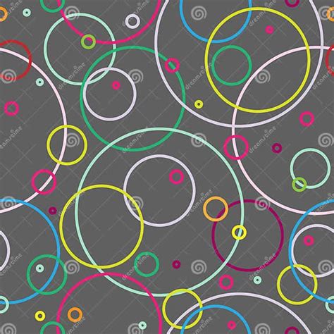 seamless abstract pattern with colorful empty overlapping circles of different size stock