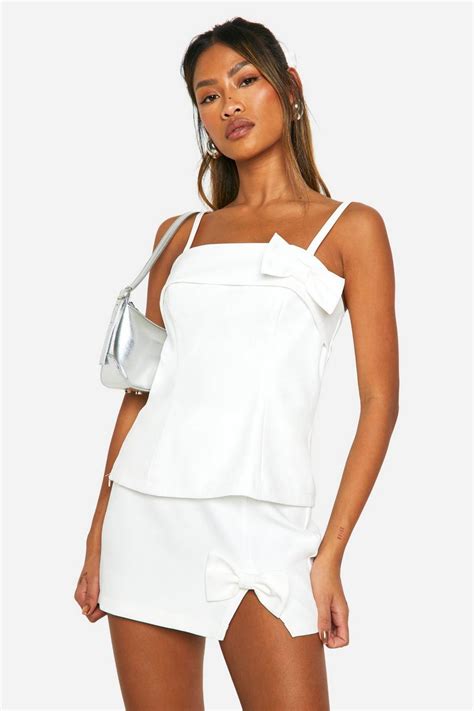 Bow Detail Micro Mini Skirt Boohoo Uk