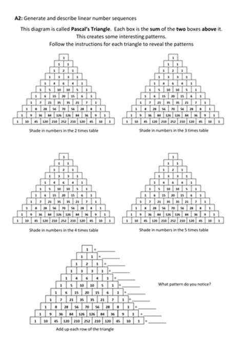 Pascals Triangle Worksheet Pdf Abcmedic