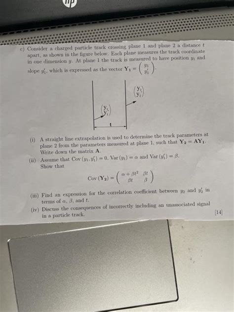 Solved C Consider A Charged Particle Track Crossing Plane 1