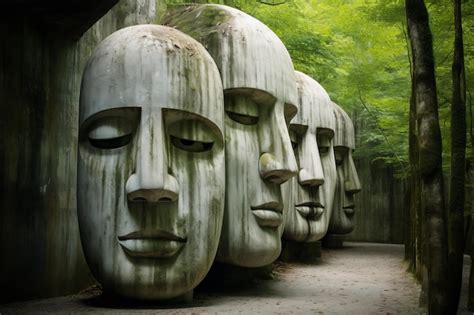Premium Photo Mysterious Statue Face Surreal Generate Ai