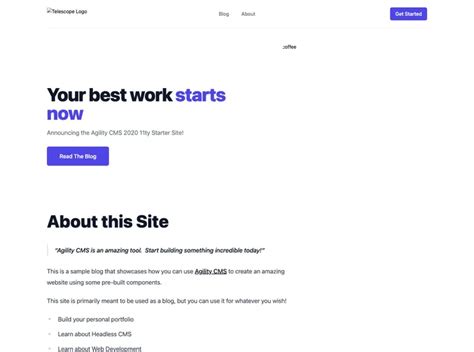 Agilitycms Eleventy Starter 2020 By Agility A Eleventy Template Built At Lightspeed