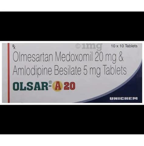 Olsar A 20 Tablet At Rs 183 Stripe Olmesartan Medoxomil Tablet In