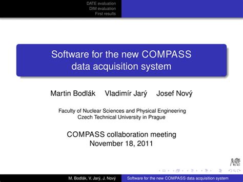 Software For The New Compass Data Acquisition System Ppt