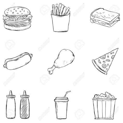 Comida Chatarra Para Colorear